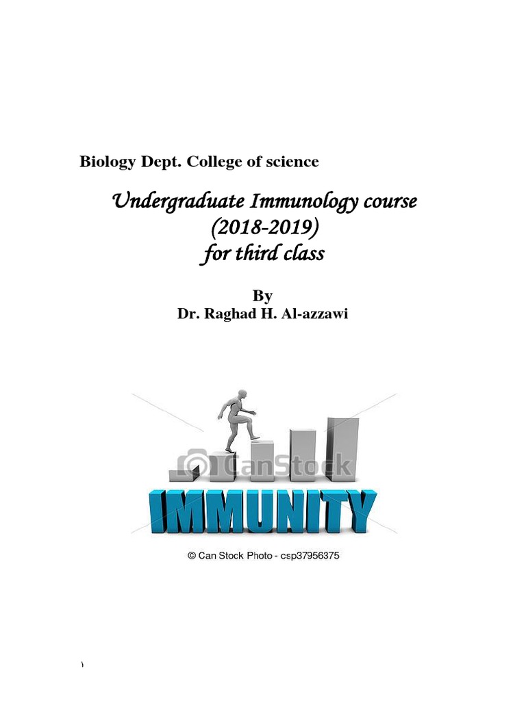 Undergraduate Immunology Course (2018-2019) For Third Class: Biology ...