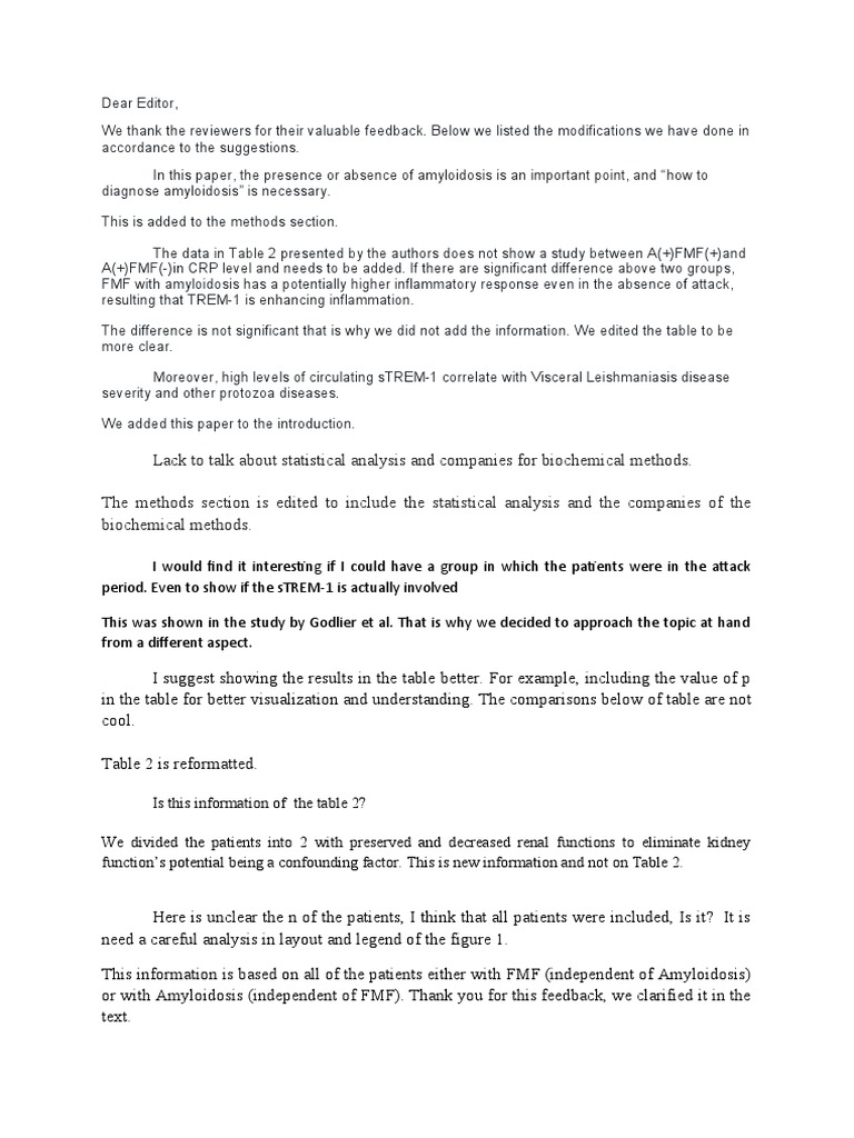 Revision Letter | PDF | Inflammation | Renal Function