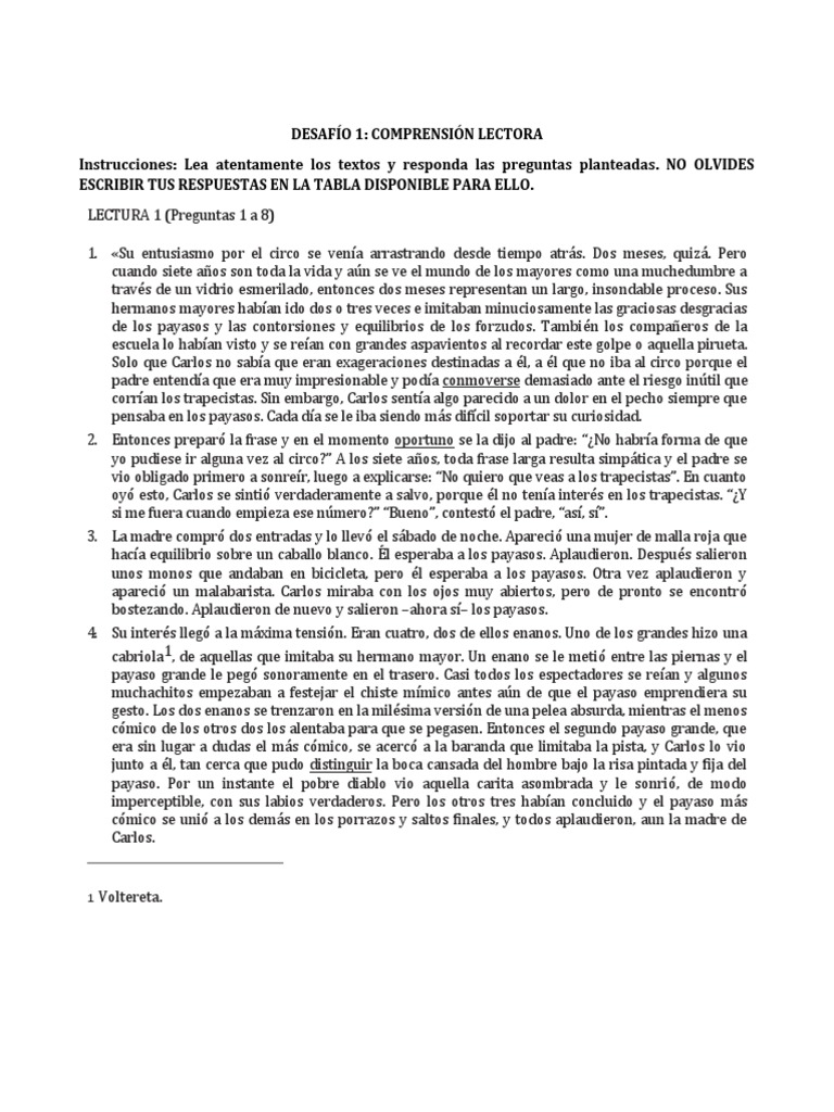 El circo: emociones y payasos | PDF | Circo | Palabra