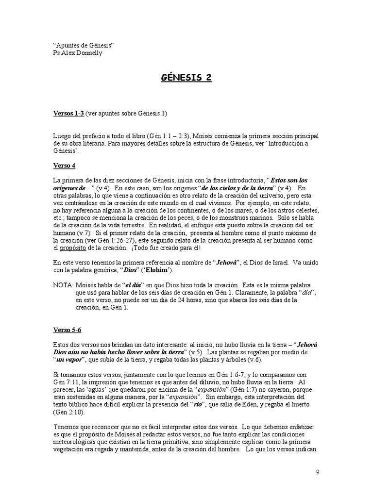 Genesis 2 (Apuntes) | PDF | Jardín del Edén | Mitos de la creación