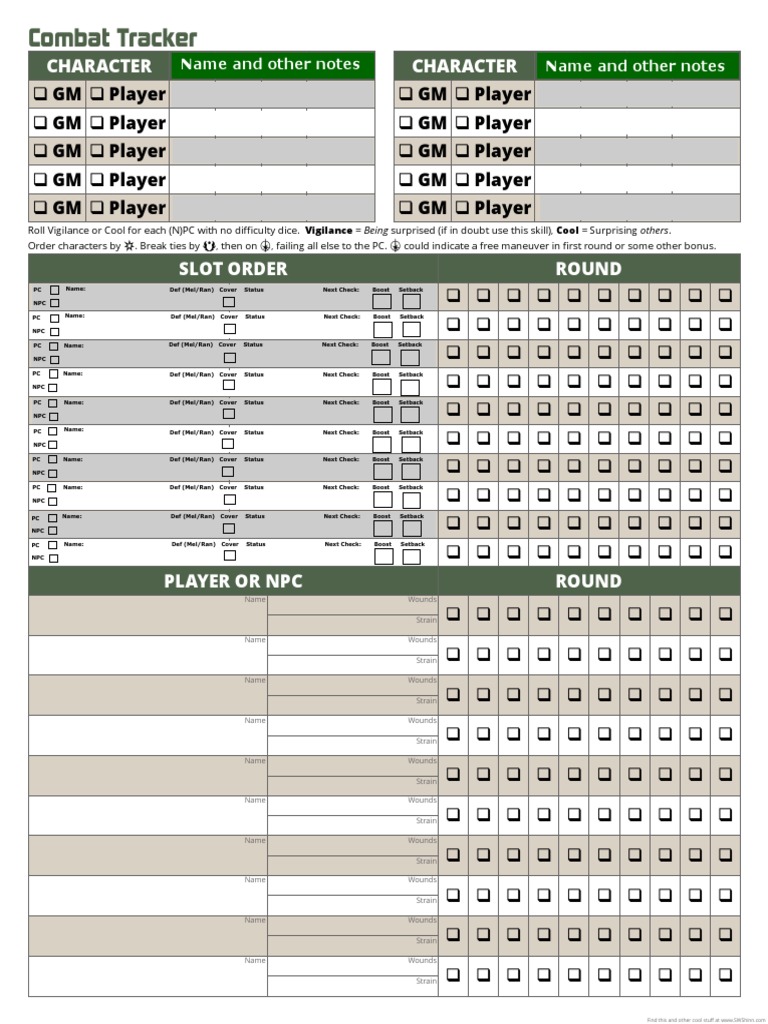 Star Wars Combat Tracker Template | PDF | Role Playing Games | Gaming