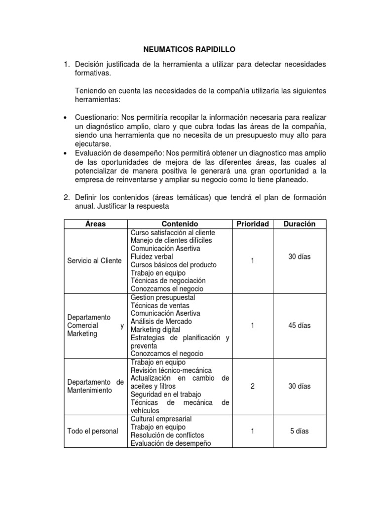 Caso Practico Neumaticos Rapidillo | PDF | Marketing | Presupuesto