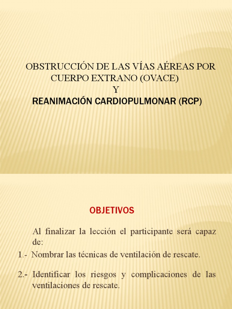 OVACE y RCP: Guía Práctica Completa | PDF | Reanimación cardiopulmonar ...