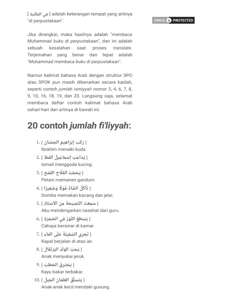 50 Contoh Kalimat Bahasa Arab Sehari-Hari Dan Artinya (+ Bonus) - Kamus ...