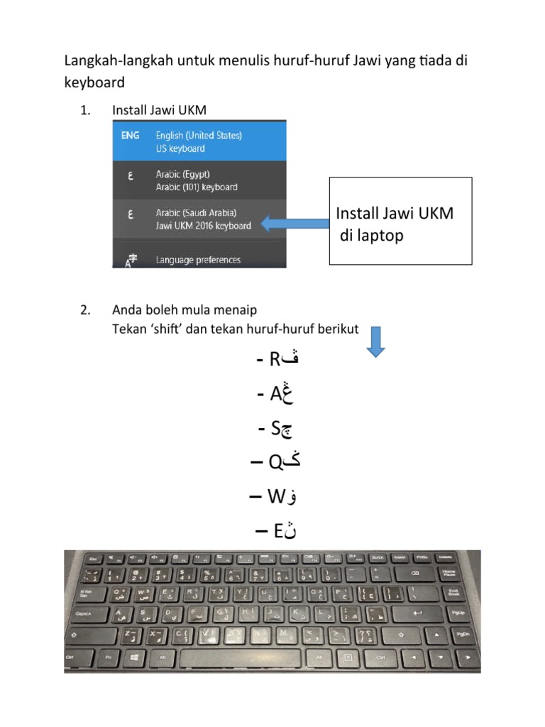 Kaedah Keyboard Jawi Ukm | PDF