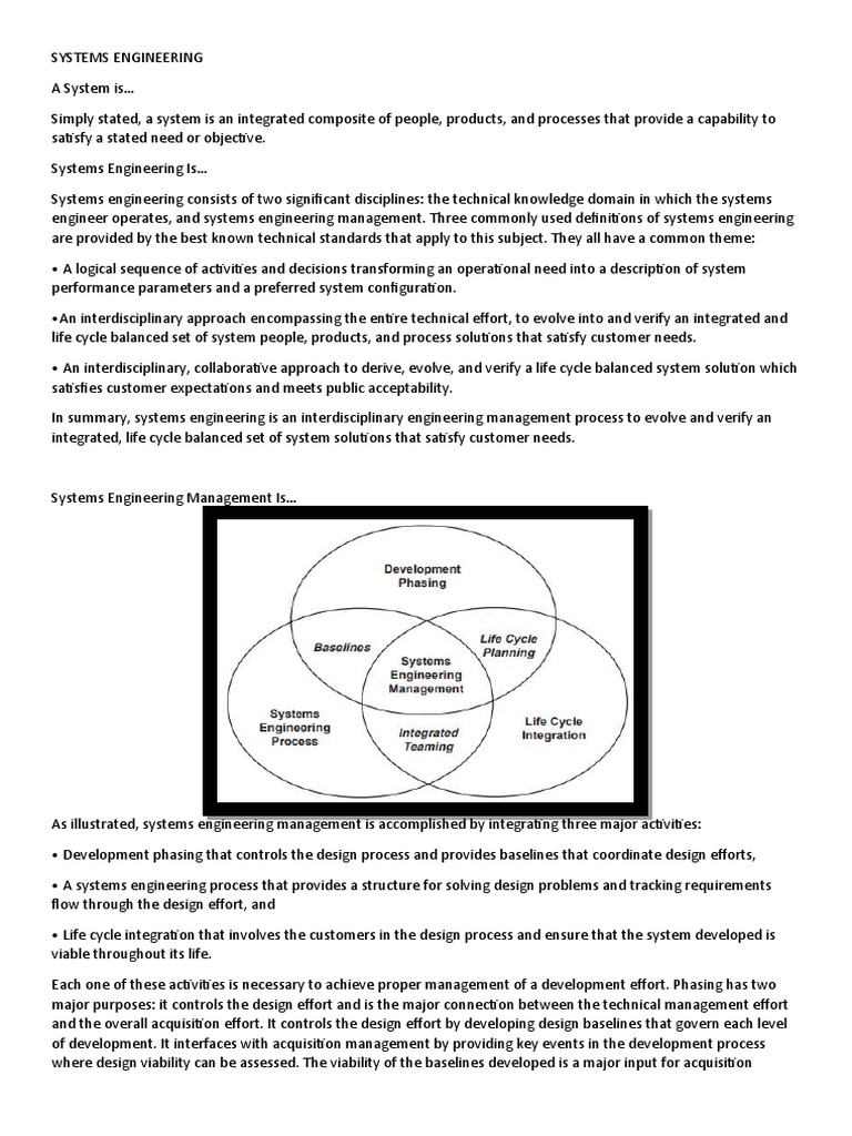 SYSTEMS ENGINEERING Introduction | PDF | Systems Engineering | System