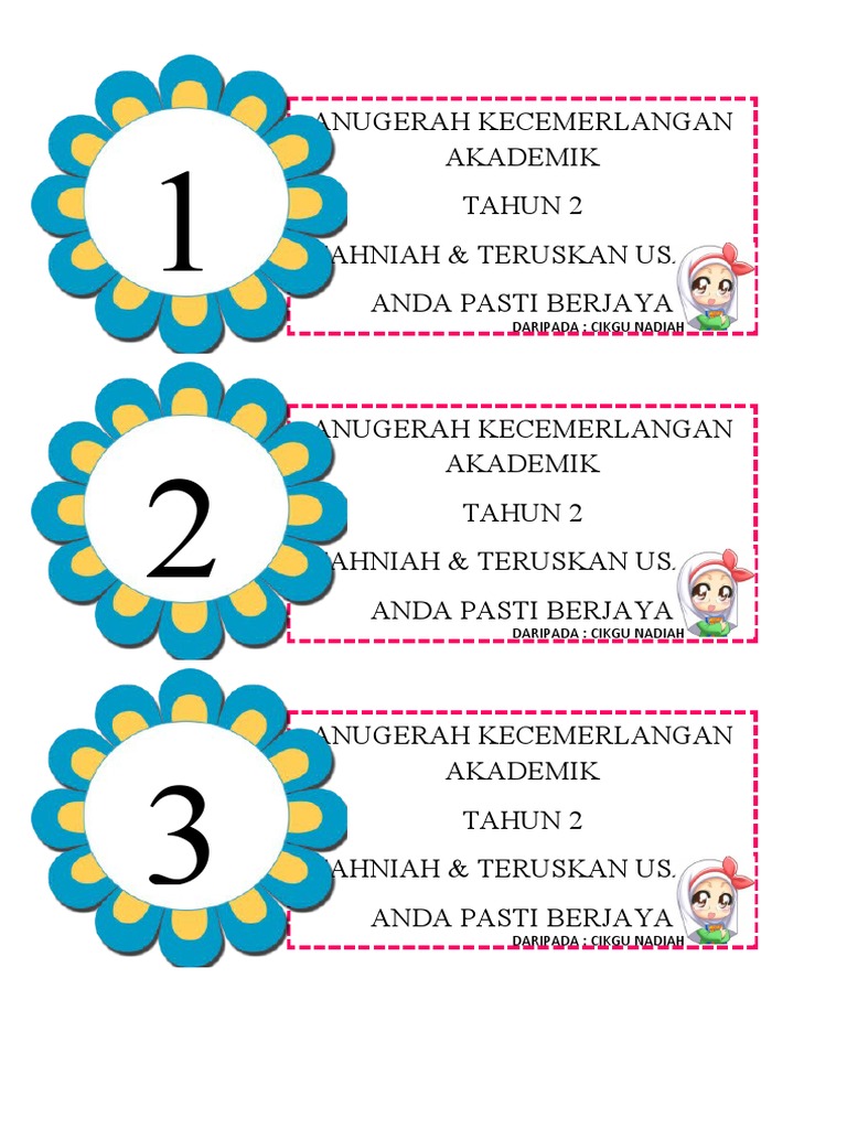 Tagging Hadiah Kedudukan DLM Kelas | PDF