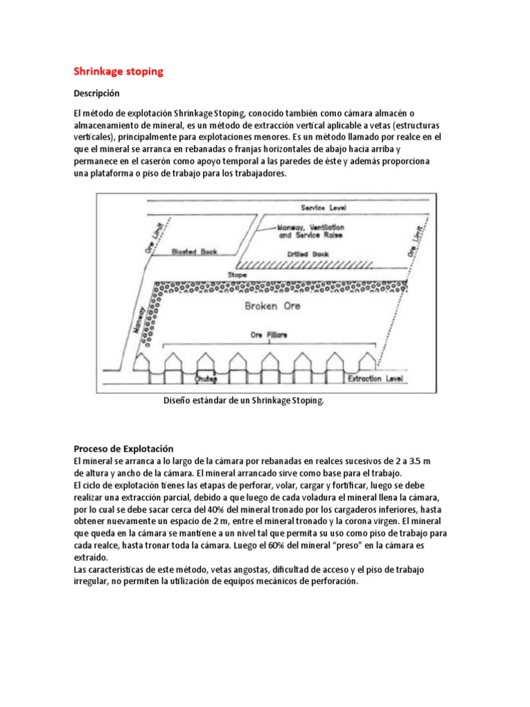 Shrinkage Stoping | PDF | Chimenea | Minería