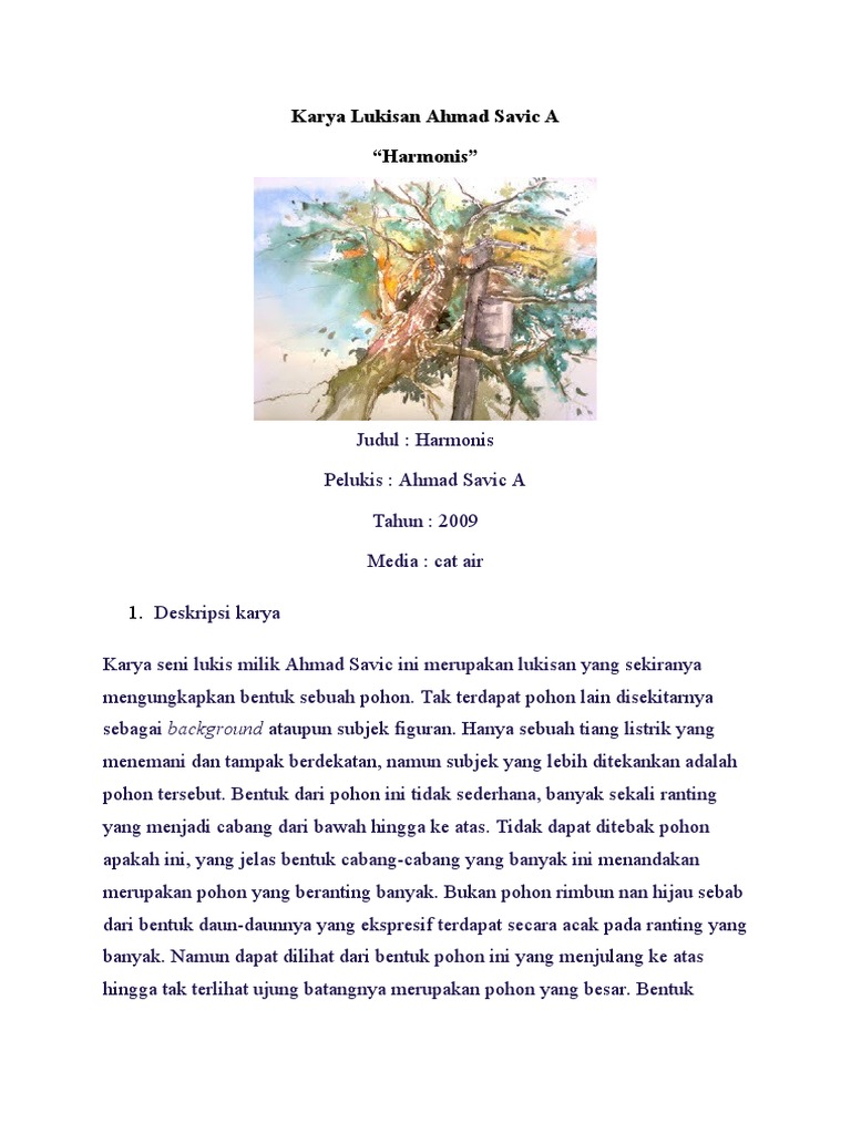 Contoh Kritik Karya Seni Lukis Pdf