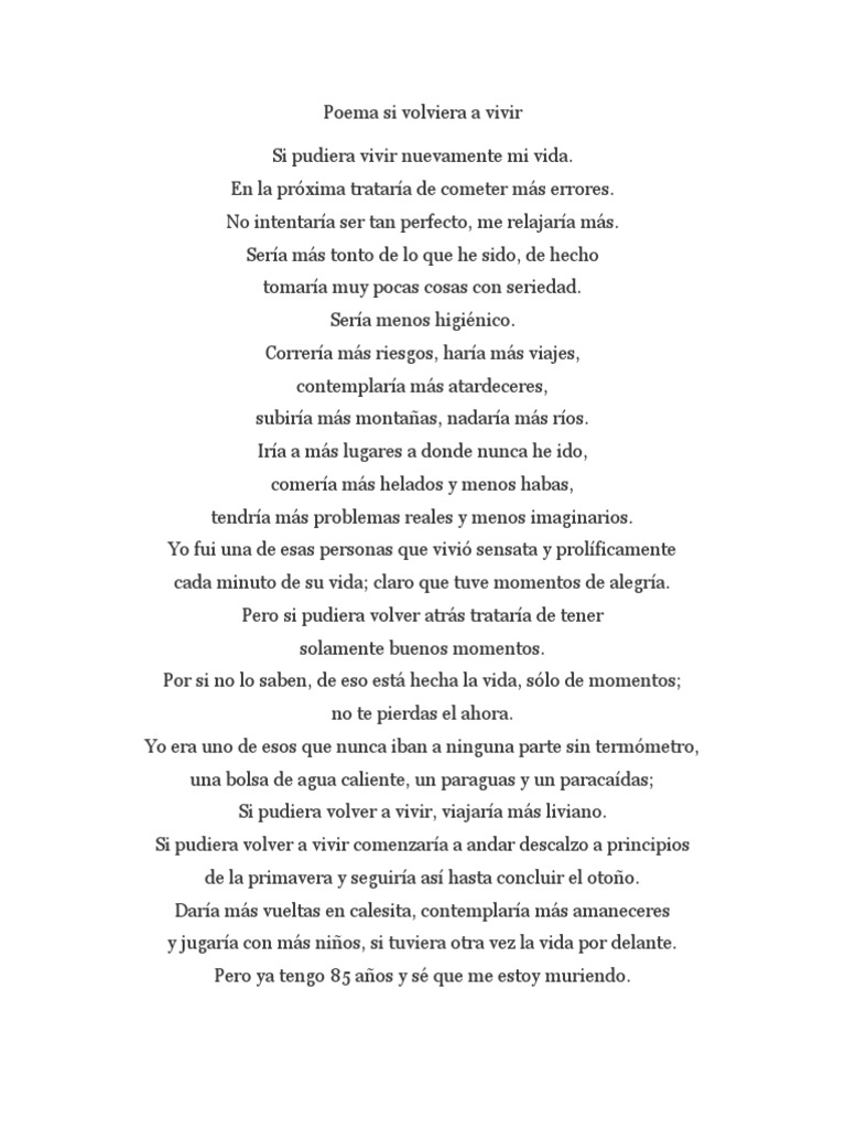 Poema sobre volver a vivir | PDF