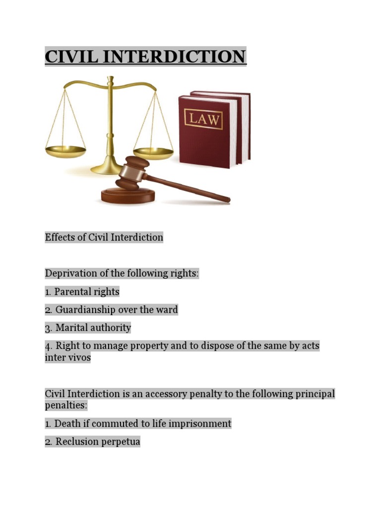 The Meaning of Civil Interdiction in The Philippine Law | PDF