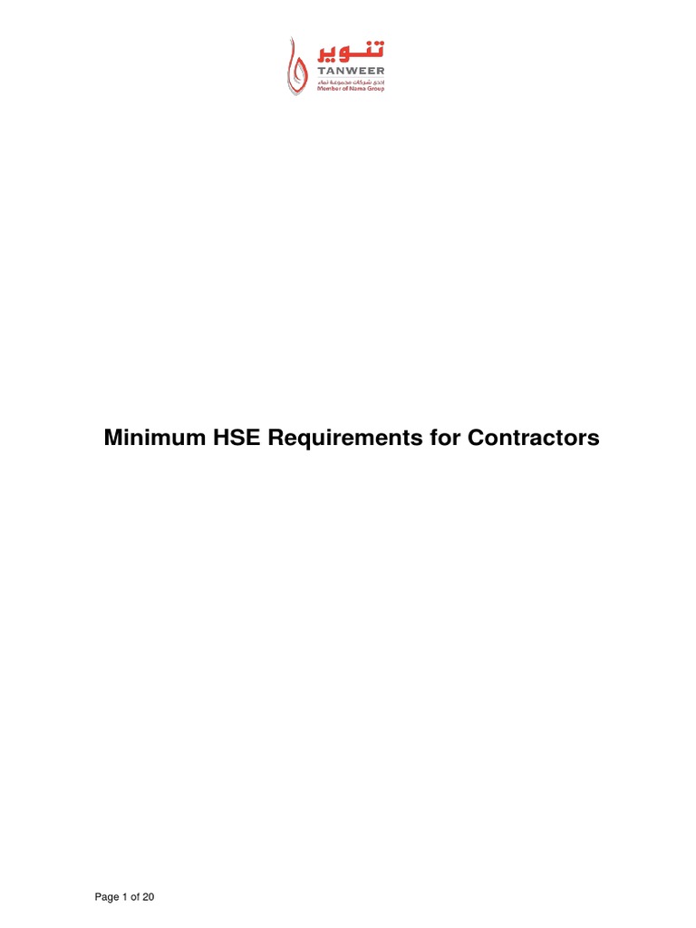 HSE Requirements for Contractors | PDF | Competence (Human Resources ...