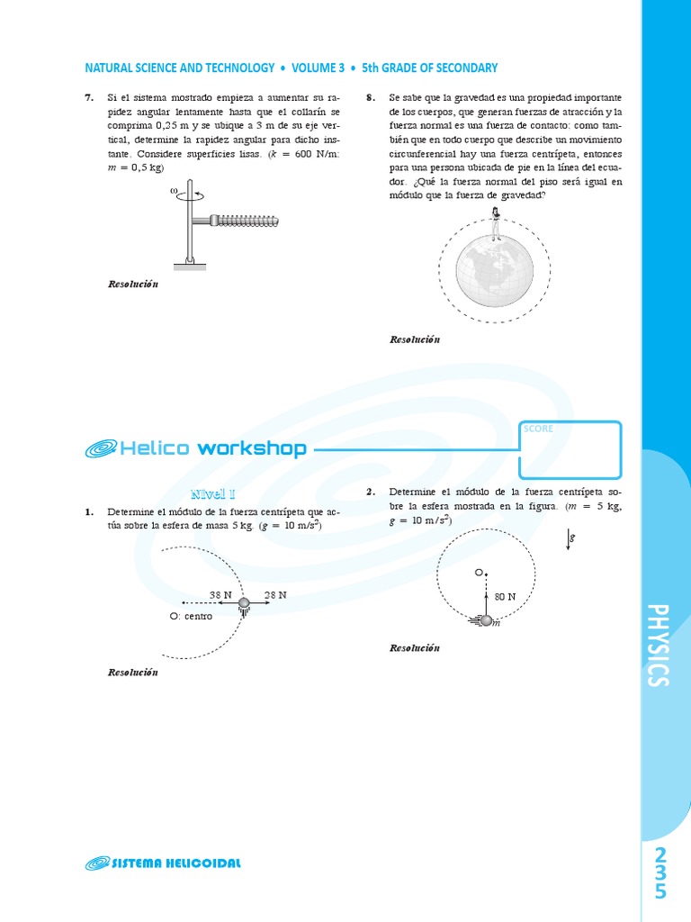 Física Helicotaller Problemas Cap 8 | PDF | Esfera | Fuerza