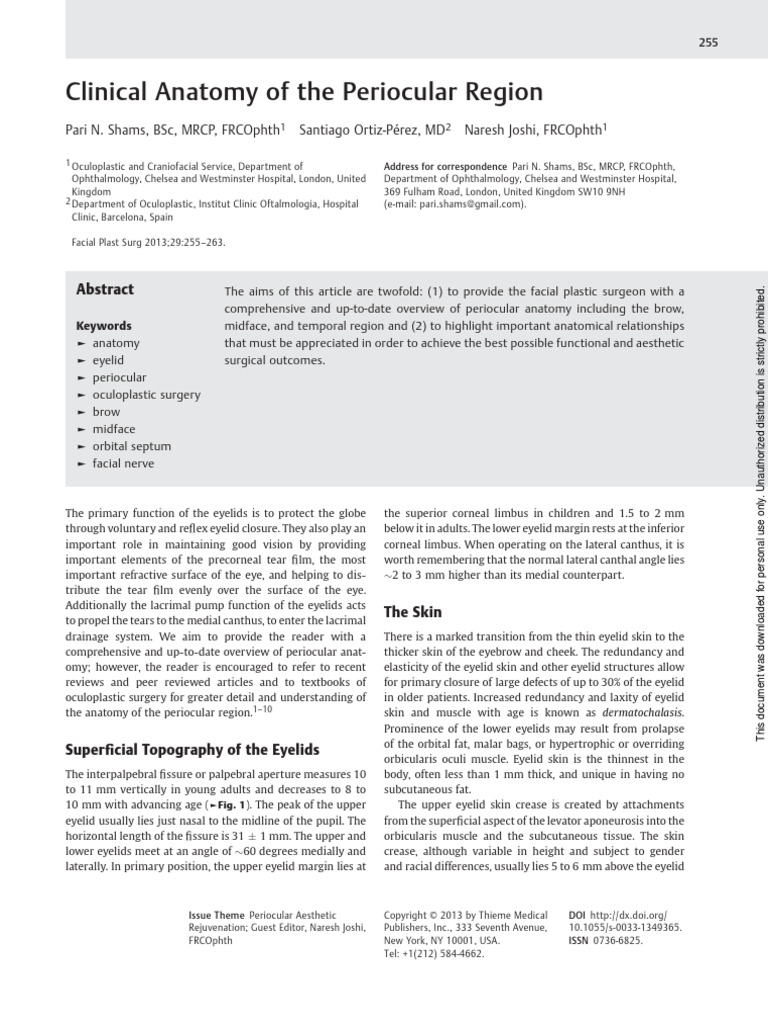 Anatomía Clínica de La Región Periocular PDF | PDF | Human Leg ...