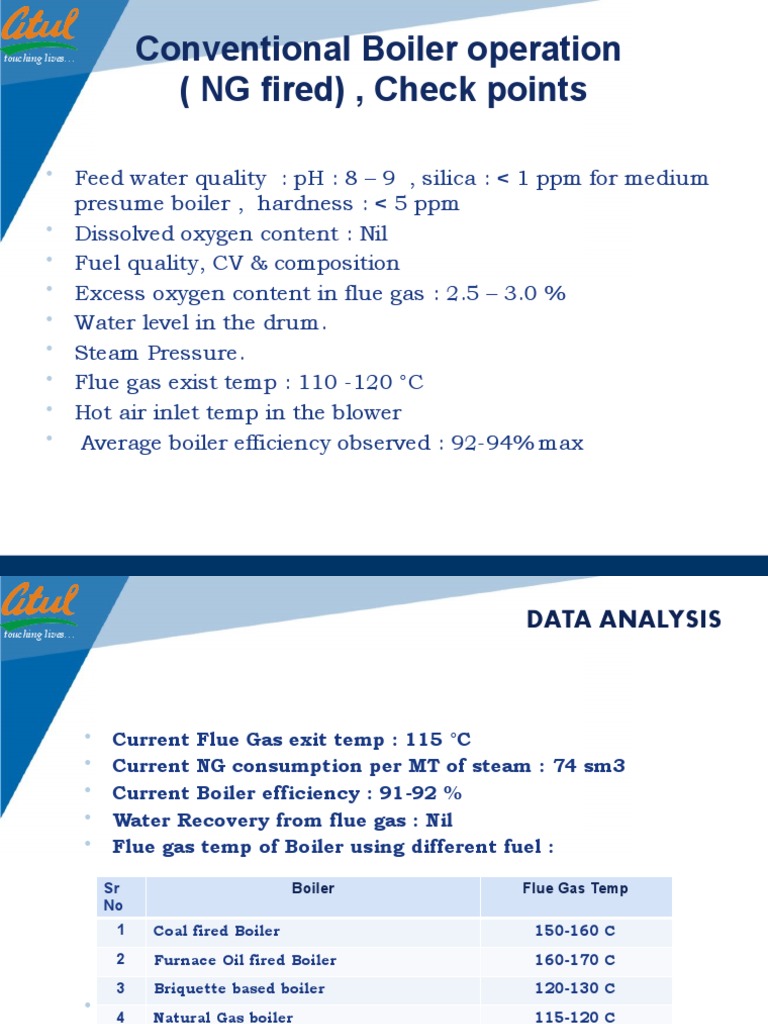 Conventional Boiler Operation (NG Fired), Check Points: Touching Lives ...
