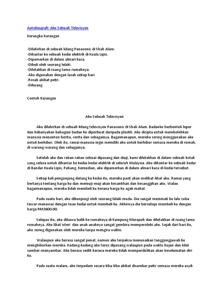 Karangan Contoh Autobiografi Pdf