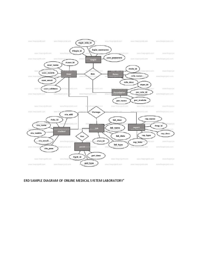 Erd Sample Diagram of Online Medical System Laboratory" | PDF