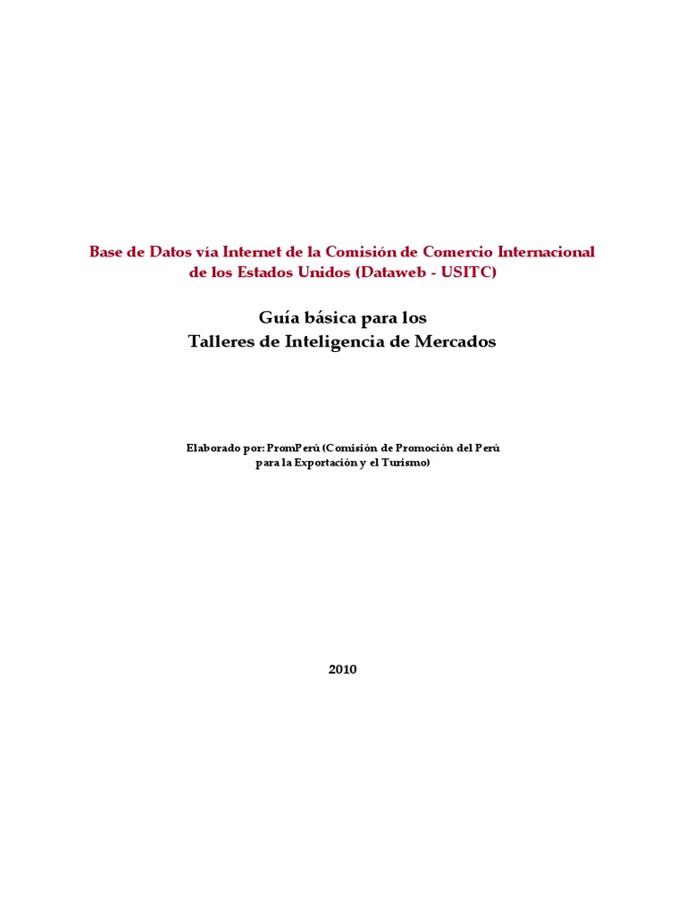 Guía de Uso de Dataweb USITC | PDF | El comercio internacional | Economias