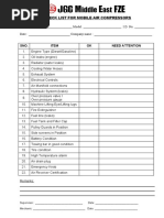 Daily Mechanical Inspection Checklist | PDF | Technology & Engineering