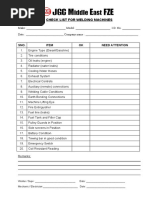 Diesel Generator Inspection Checklist | PDF | Technology & Engineering