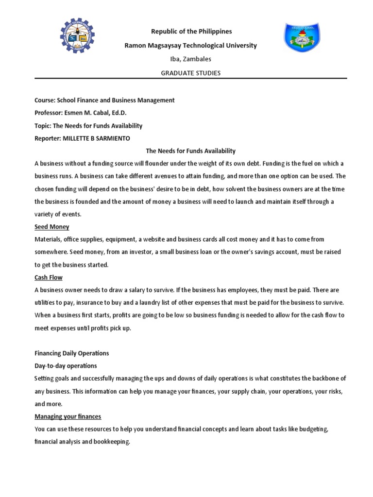 4 The Needs For Funds Availability | PDF | Securities (Finance) | Stocks