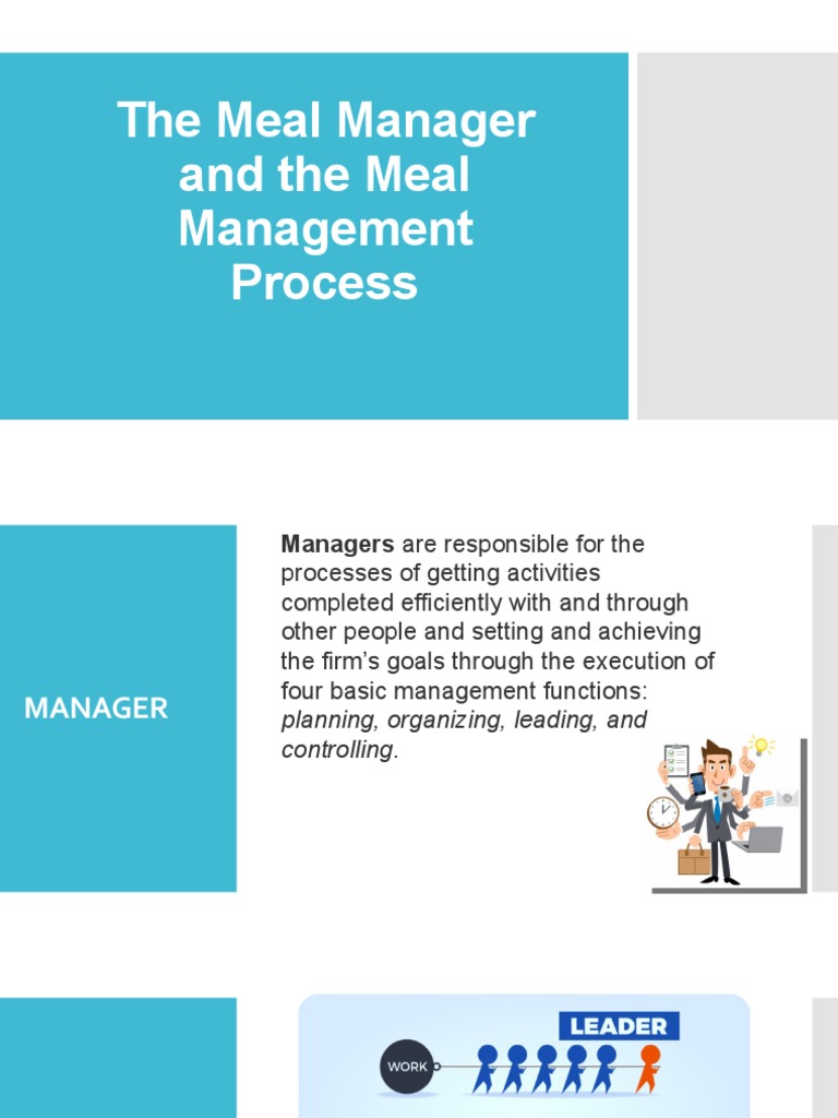 The Meal Manager and The Meal Management Process | Download Free PDF ...