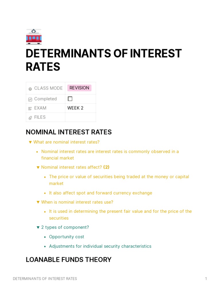 Key Factors Influencing Interest Rates | PDF | Interest Rates | Interest