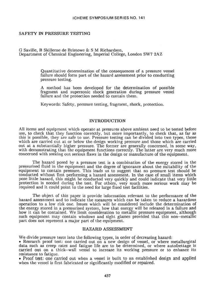 Pressure Testing Safety Guide | PDF | Deformation (Engineering) | Explosion