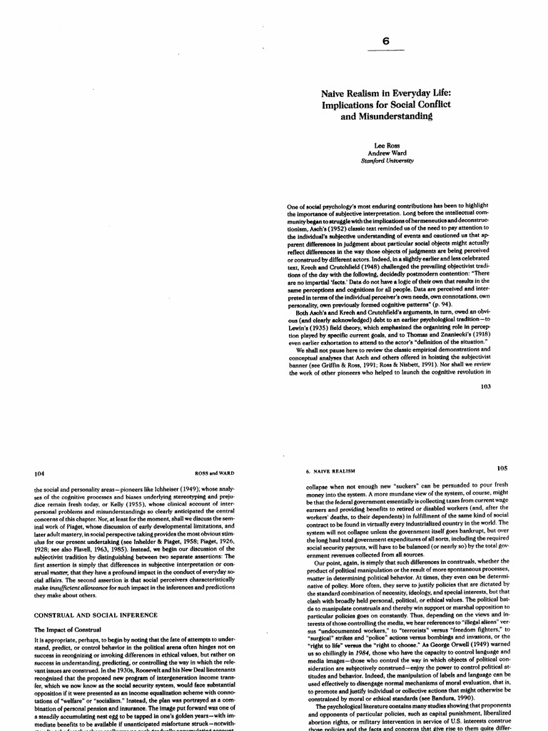 Ross & Ward - Naive Realism | PDF | Philosophical Realism | Bias