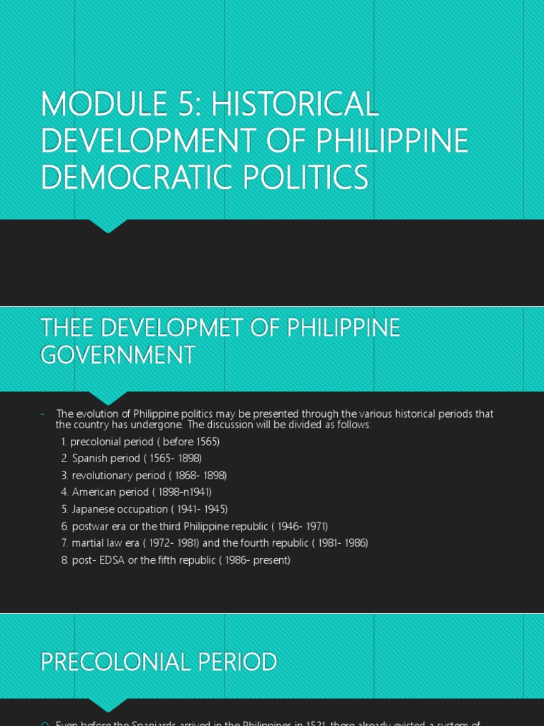 Module 5: Historical Development of Philippine Democratic Politics ...