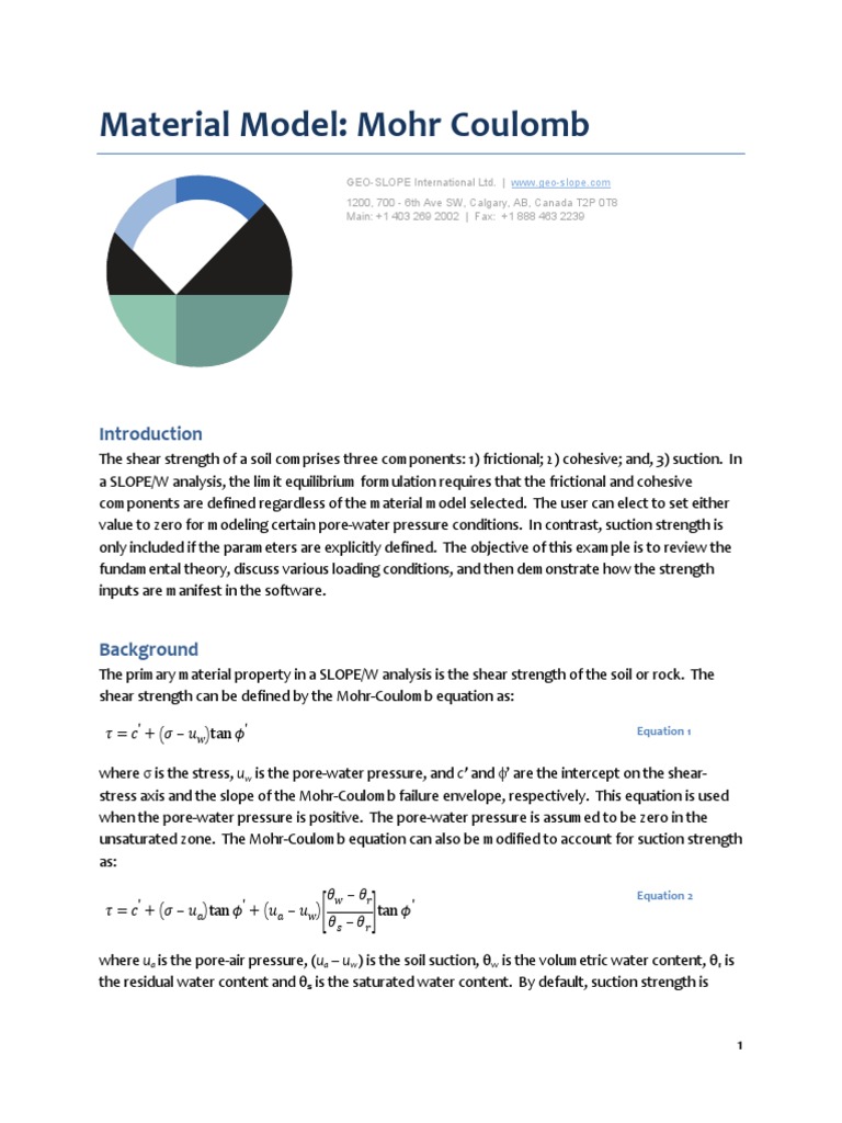 Mohr-Coulomb Soil Strength Analysis | PDF | Teaching Methods ...