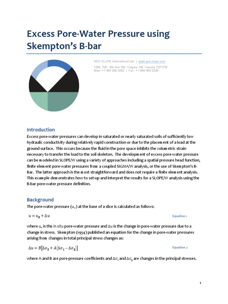 Skempton's B-Bar in Pore Pressure Analysis | PDF