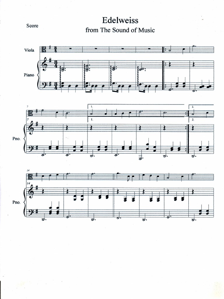 A Musical Analysis of the Song 'Edelweiss' from The Sound of Music | PDF