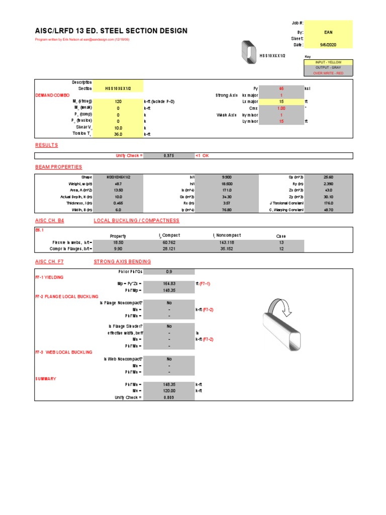 AISC 13ed LRFD HSS Steel Design Post r1 | PDF | Buckling | Continuum ...