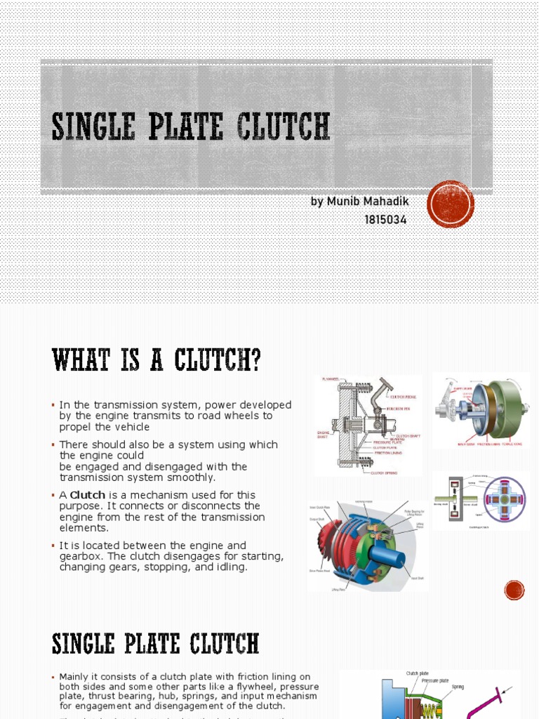 Single Plate Clutch PDF | PDF | Clutch | Transmission (Mechanics)