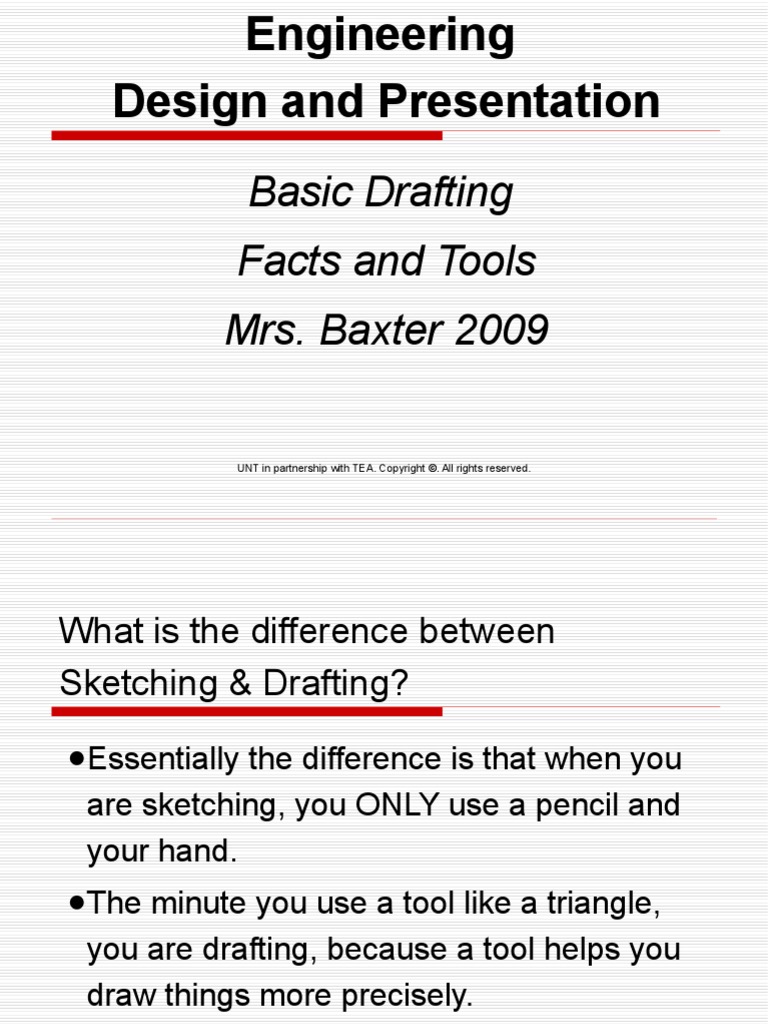 Basic Drafting Facts and Tools Mrs. Baxter 2009 | PDF | Drawing ...