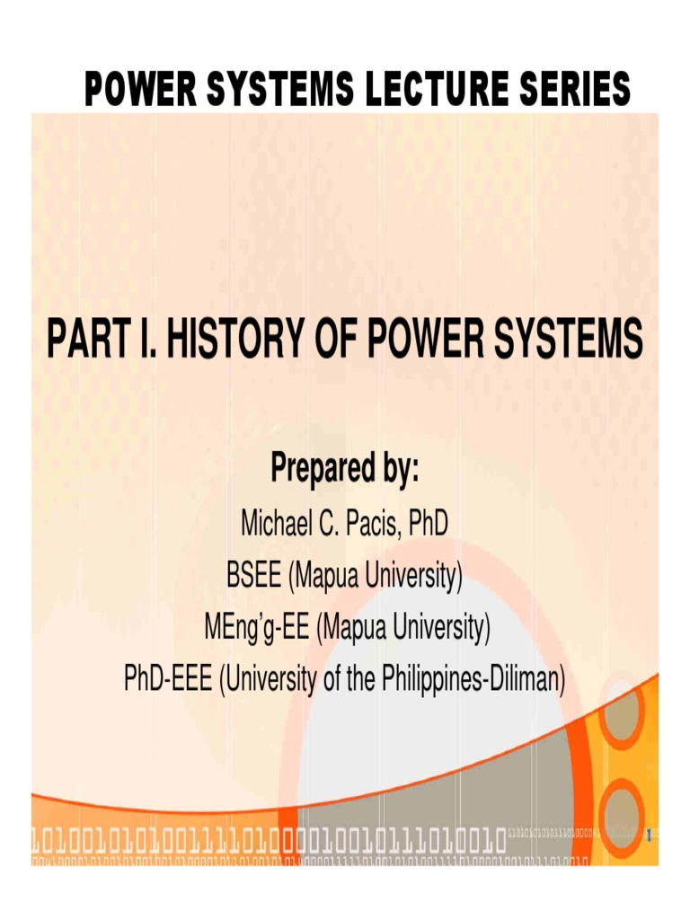 Lecture 1 (History of Power Systems) | PDF | Electric Power ...