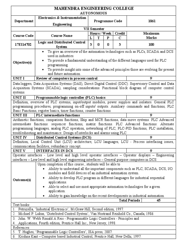 Logic and Distributed Control Systems | PDF | Programmable Logic Controller | Systems Engineering