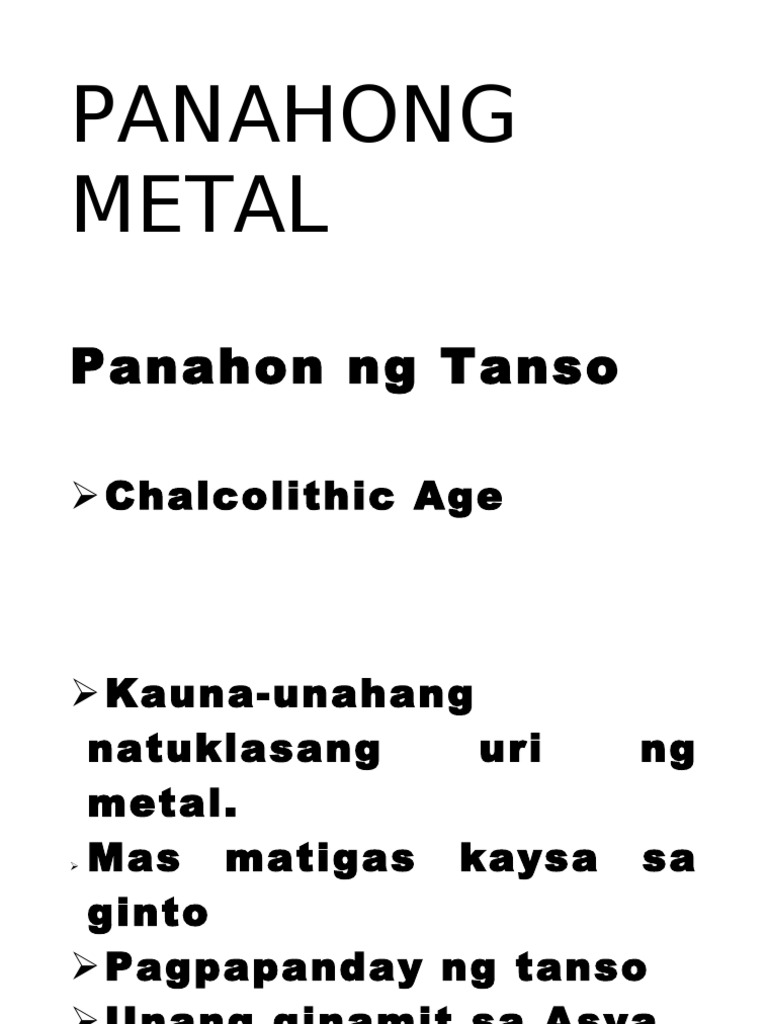 Panahong Metal | PDF