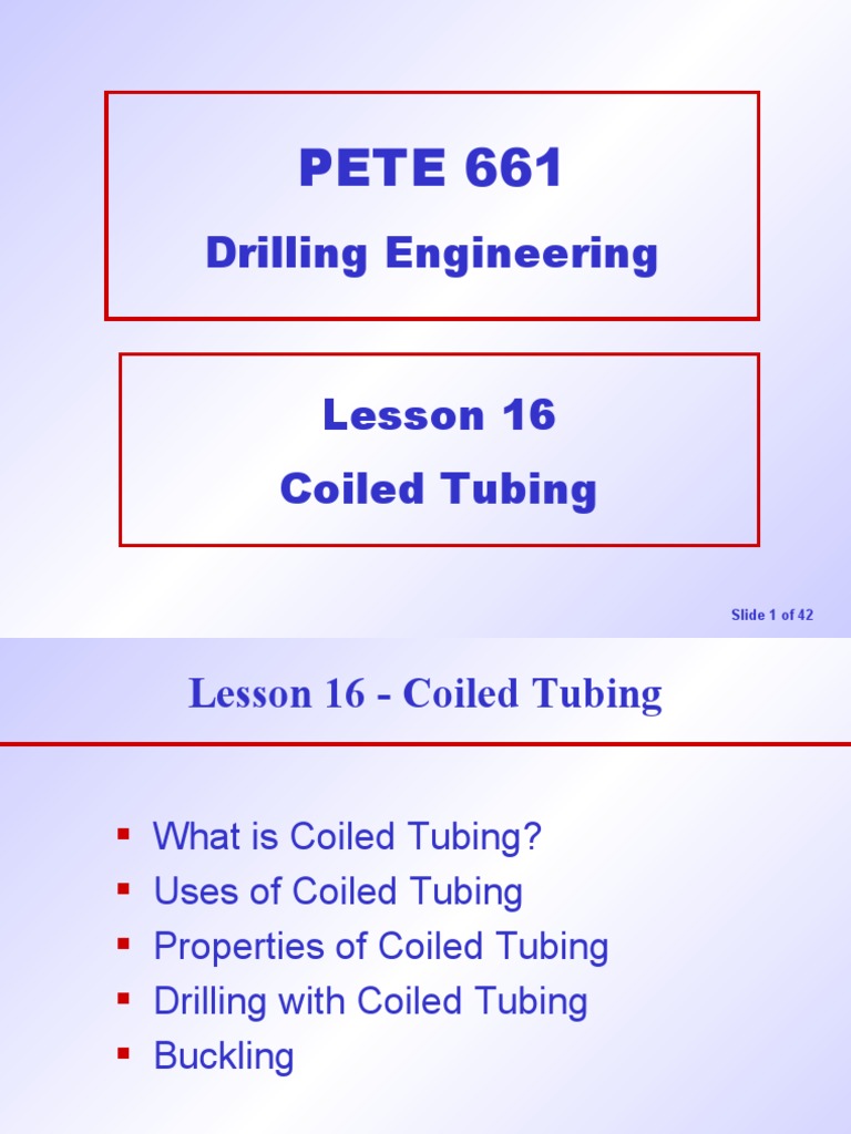 Coiled Tubing | PDF | Buckling | Pipe (Fluid Conveyance)