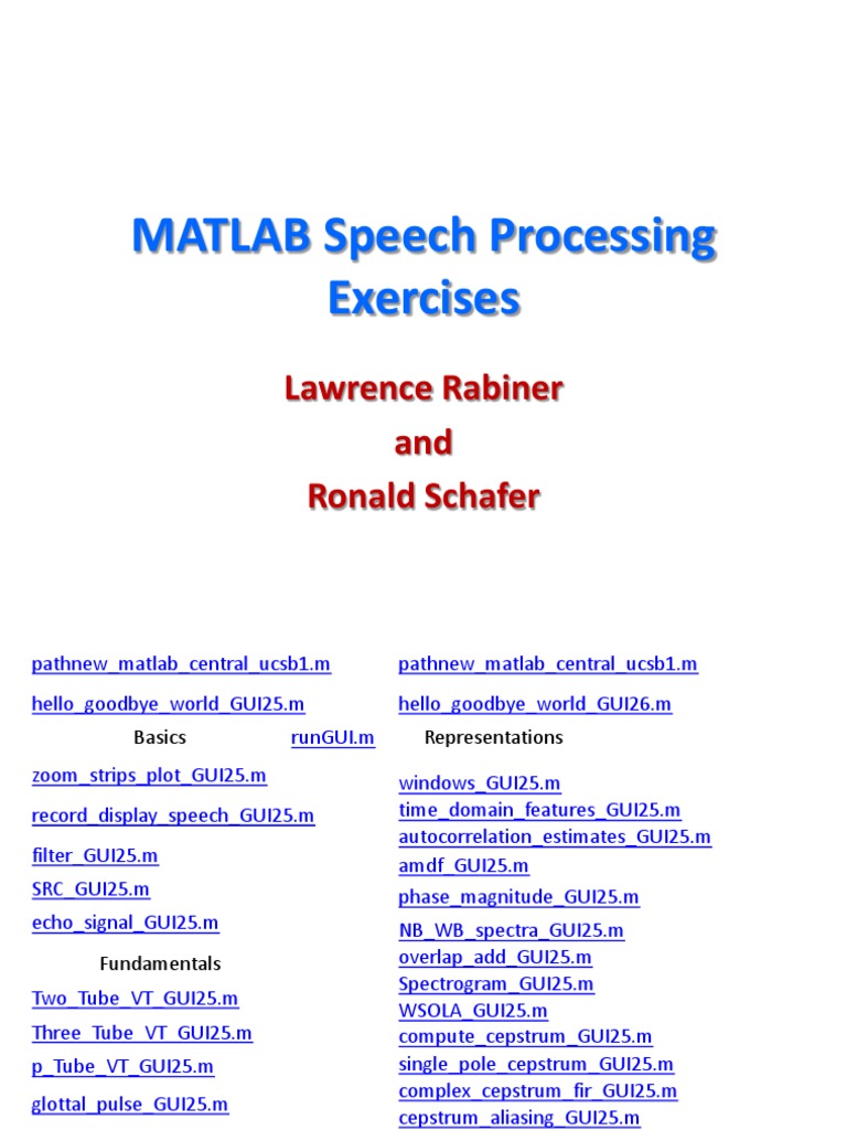 MATLAB Speech Processing Guide | PDF