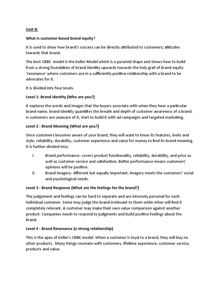 Keller's CBBE Model Explained | PDF | Brand | Advertising