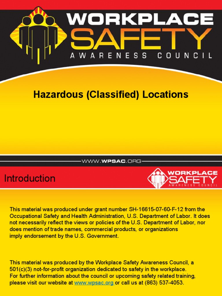 Hazardous (Classified) Locations | Download Free PDF | Chemistry ...