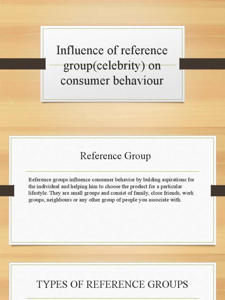 Influence of Reference Group (Celebrity) On Consumer Behaviour | PDF ...