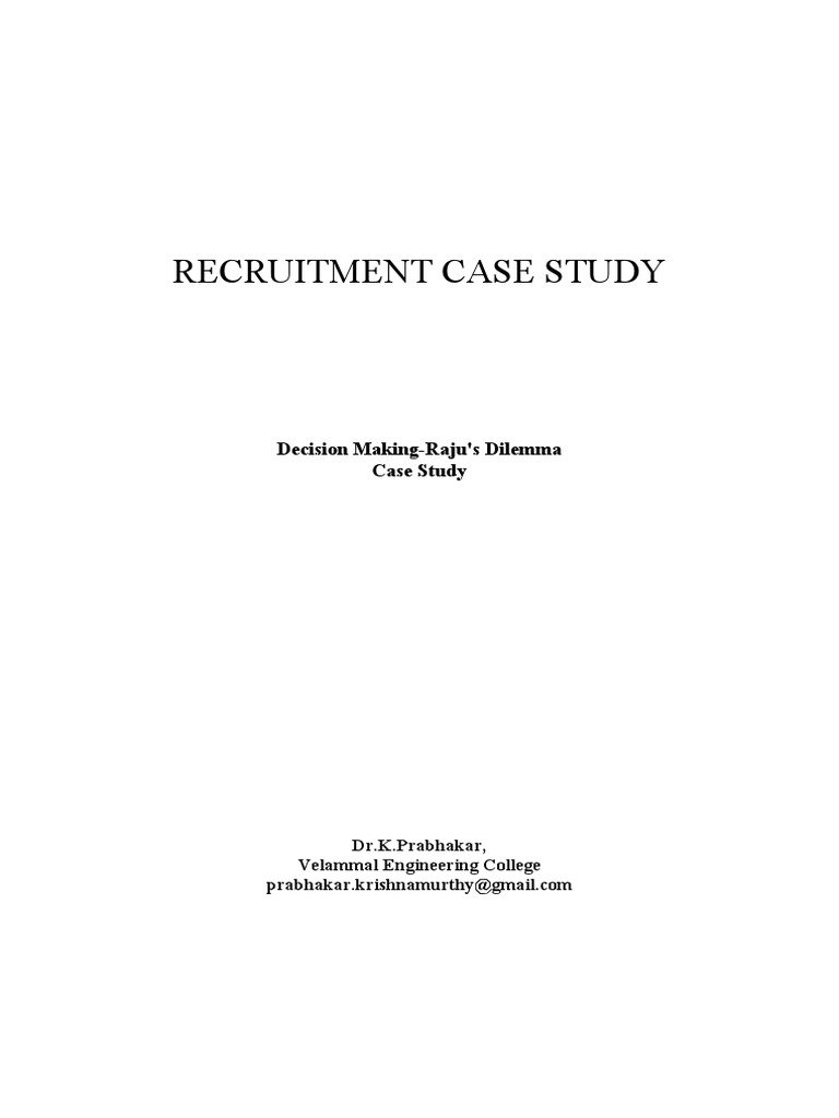 Recruitment Case Study | PDF | Sales | Brand