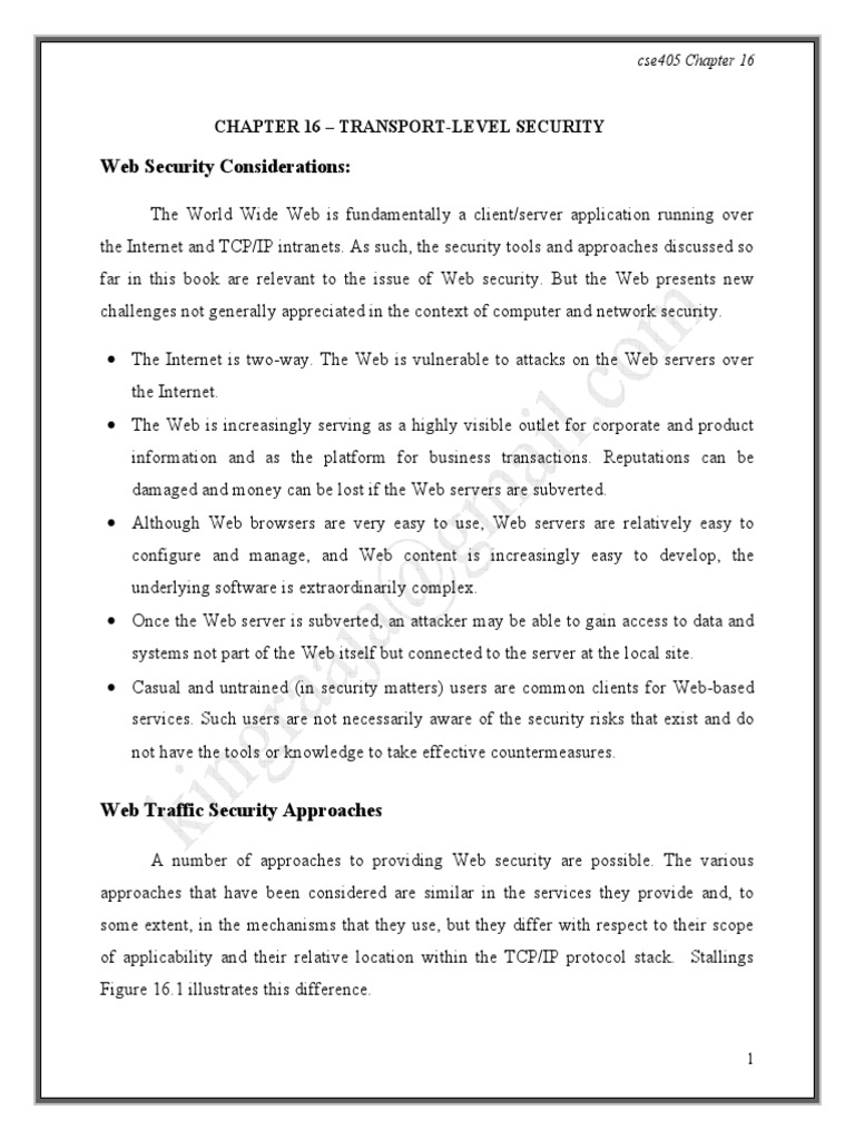 Web Security Considerations:: Chapter 16 - Transport-Level Security | PDF | Transport Layer ...