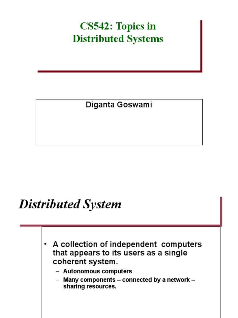 CS542: Topics in Distributed Systems | PDF | Distributed Computing | Replication (Computing)