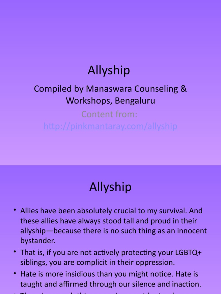 Allyship For LGBTQIA+ | PDF