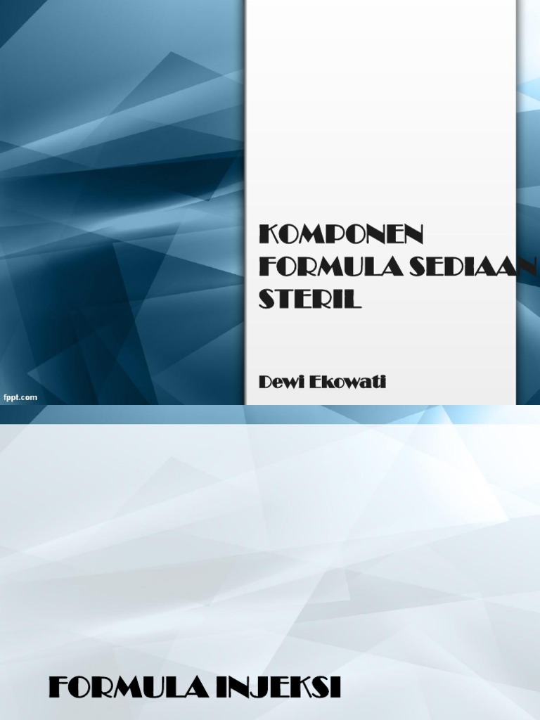 FTSS Komponen Formula Sediaan Steril | PDF