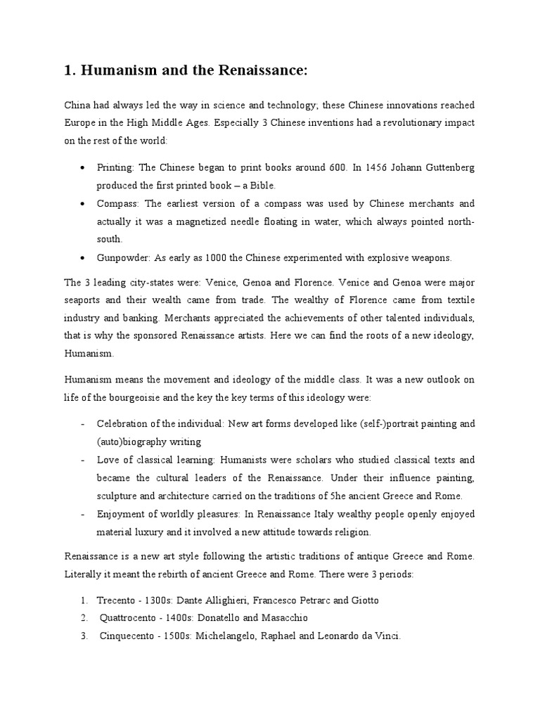 Humanism and The Renaissance | PDF